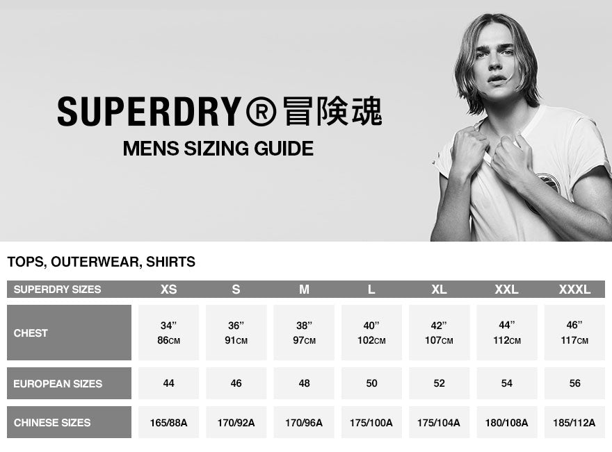 Mens Size Guide – Superdry South Africa